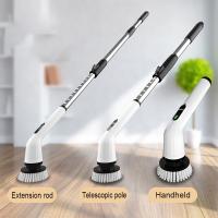 China Multi-Functional Electric Cleaning Brush Long Handle Retractable Waterproof Cleaning Tool Home Floor Kitchen Bathroom for sale
