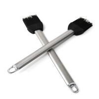 China High Temperature Silicone BBQ Basting Brush 24.8cm Stainless Steel Handle Grill Brush for sale
