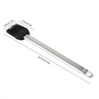 China High Temperature Silicone BBQ Basting Brush 24.8cm Stainless Steel Handle Grill Brush for sale