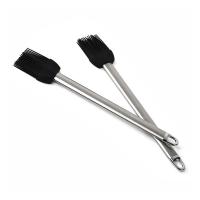 China High Temperature Silicone BBQ Basting Brush 24.8cm Stainless Steel Handle Grill Brush for sale