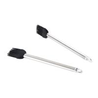 China High Temperature Silicone BBQ Basting Brush 24.8cm Stainless Steel Handle Grill Brush for sale