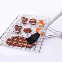 China High Temperature Silicone BBQ Basting Brush 24.8cm Stainless Steel Handle Grill Brush for sale