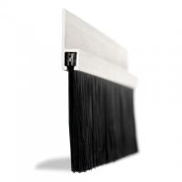 China Door Sealing Strip Brush Black PP Nylon Bristle Aluminum Holder 10mm Width for sale