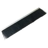 China Door Sealing Strip Brush Black PP Nylon Bristle Aluminum Holder 10mm Width for sale