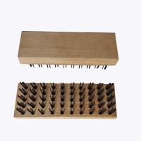 China Rust Removal Stainless Steel Wire Brushes Wooden Handle 19.5cm Length for sale