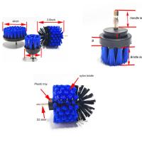 China 3pcs Bathroom Floor Electric Drill Cleaning Brush Plastic Handle for sale