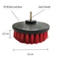 China PP Handle Electric Drill Cleaning Brush 11cm Car Wash Drill Attachment for sale