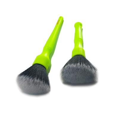 China Green Color Car Detailing Brush Kit 16cm Soft PBT Filament Set for sale