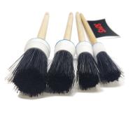 China Soft Bristle Car Cleaning Brush 25cm Wooden Handle Car Detailing Brush for sale