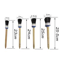 China Soft Bristle Car Cleaning Brush 25cm Wooden Handle Car Detailing Brush for sale
