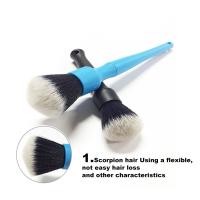 China 2 Pcs Ultra Soft Synthetic Hair Car Detailing Brush Set No Shed PP Handle for sale