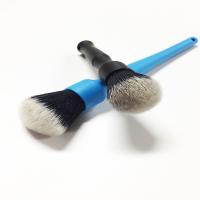 China 2 Pcs Ultra Soft Synthetic Hair Car Detailing Brush Set No Shed PP Handle for sale