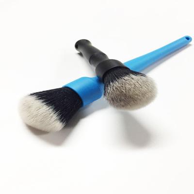 China 2 Pcs Ultra Soft Synthetic Hair Car Detailing Brush Set No Shed PP Handle for sale