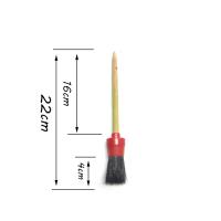 China 22cm Interior Car Cleaning Brushes Set with Varnished Wood Handles for Auto Detailing for sale
