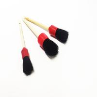China 22cm Interior Car Cleaning Brushes Set with Varnished Wood Handles for Auto Detailing for sale