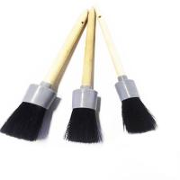 China 22cm Interior Car Cleaning Brushes Set with Varnished Wood Handles for Auto Detailing for sale