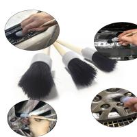China 3 Piece Car Wash Air Outlet Cleaning Brush Set PP Wood Handle 30cm for sale