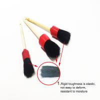 China Durable Wooden Handle Car Cleaning Brushes 22.5cm For Car Wheel for sale