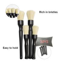 China Plastic Handle Car Interior Cleaning Brushes Boar Hair 16.5cm for sale