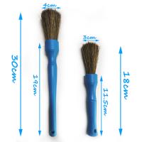 China Blue Detail Car Cleaning Brushes Set Hog Bristles PP Handle 18cm for sale