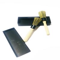 China 20cm Auto Detailing Car Cleaning Brush Wooden Handle Natural Horse Hair for sale