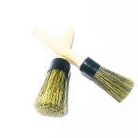 China 20cm Auto Detailing Car Cleaning Brush Wooden Handle Natural Horse Hair for sale