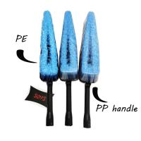 China PET Car Cleaning Brushes 24cm Short Handle Microfibre Wheel Brush for sale