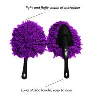 China 34cm Long Handle Microfiber Car Cleaning Brush Scratch Free for Exterior Interior for sale