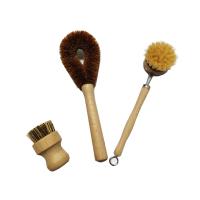 China Natural Vegan Fiber Wooden Dish Scrub Brush 27cm Eco Friendly Cleaning Brush for sale