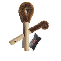 China 25cm Household Cleaning Brush Renewable Bamboo Wood Natural Bristles Heavy Duty for sale