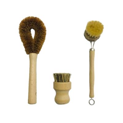China Natural Bamboo Dish Scrub Brush with Sisal Fiber Wooden Handle 1000 Pieces MOQ for sale