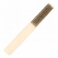 China Beech Wood Handle Stainless Steel Wire Brushes Brass Rust Clean 14*10cm for sale