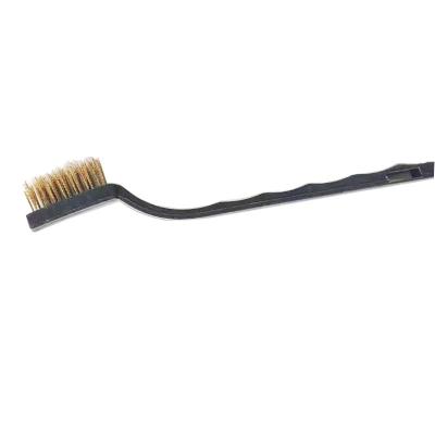 China 7 Inch Stainless Steel Wire Brush Mini Clean Metal Bristle Toothbrush for Rust Removal for sale