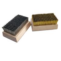 China Wooden Handle Stainless Steel Wire Brush 16.5cm Custom Color Industrial Cleaning for sale