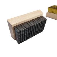 China Wooden Handle Stainless Steel Wire Brush 16.5cm Custom Color Industrial Cleaning for sale