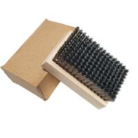 China Wooden Handle Stainless Steel Wire Brush 16.5cm Custom Color Industrial Cleaning for sale