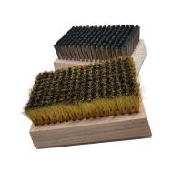China Wooden Handle Stainless Steel Wire Brush 16.5cm Custom Color Industrial Cleaning for sale