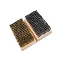 China Wooden Handle Stainless Steel Wire Brush 11cm Carbon Wire Beech for sale
