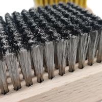 China Wooden Handle Stainless Steel Wire Brush 11cm Carbon Wire Beech for sale