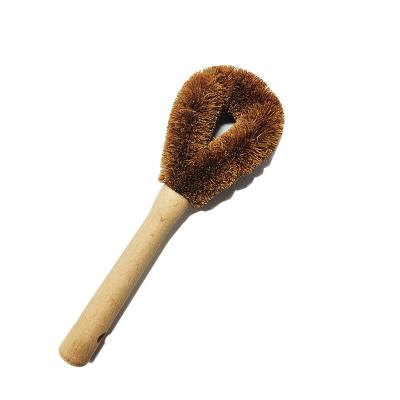 China Eco Friendly Wooden Handle Sisal Coconut Bowl Cleaning Brush Customizable Diameter for sale