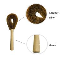 China Natural Beech Wood Household Cleaning Brush 23.5cm Palm Bowl Kitchen Scrubber for sale