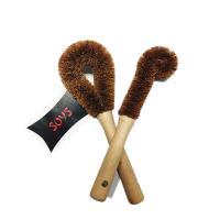 China 25cm Sisal Silk Bowl Brush Wooden Kitchen Scrub Brush for Dishes Eco Friendly for sale