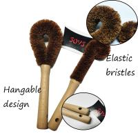 China 25cm Sisal Silk Bowl Brush Wooden Kitchen Scrub Brush for Dishes Eco Friendly for sale