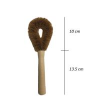 China Natural Sisal Kitchen Scrub Brush 23.5cm Wooden Handle Dish Cleaning Brush for sale