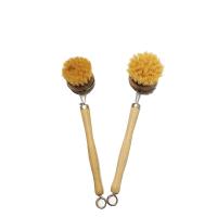 China Eco Friendly Household Cleaning Brush 24cm Wooden Handle Sisal Bristle for sale