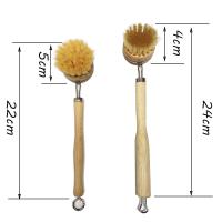China Eco Friendly Household Cleaning Brush 24cm Wooden Handle Sisal Bristle for sale