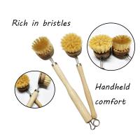 China Eco Friendly Household Cleaning Brush 24cm Wooden Handle Sisal Bristle for sale