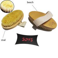 China Natural Sisal Bristle Body Brush 13.4cm Wooden Handle Exfoliating Shower Brush for Cleaning for sale