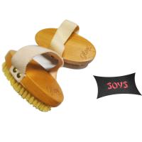 China Natural Sisal Bristle Body Brush 13.4cm Wooden Handle Exfoliating Shower Brush for Cleaning for sale