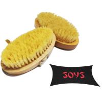 China Natural Sisal Bristle Body Brush 13.4cm Wooden Handle Exfoliating Shower Brush for Cleaning for sale